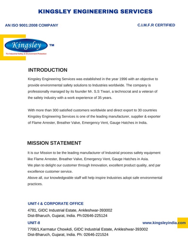 Kingsley Engineering Services Company Profile | PDF
