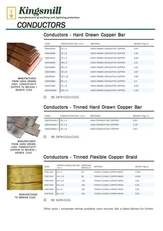 Kingsmill Tinned Hard Drawn Copper Bar | PDF