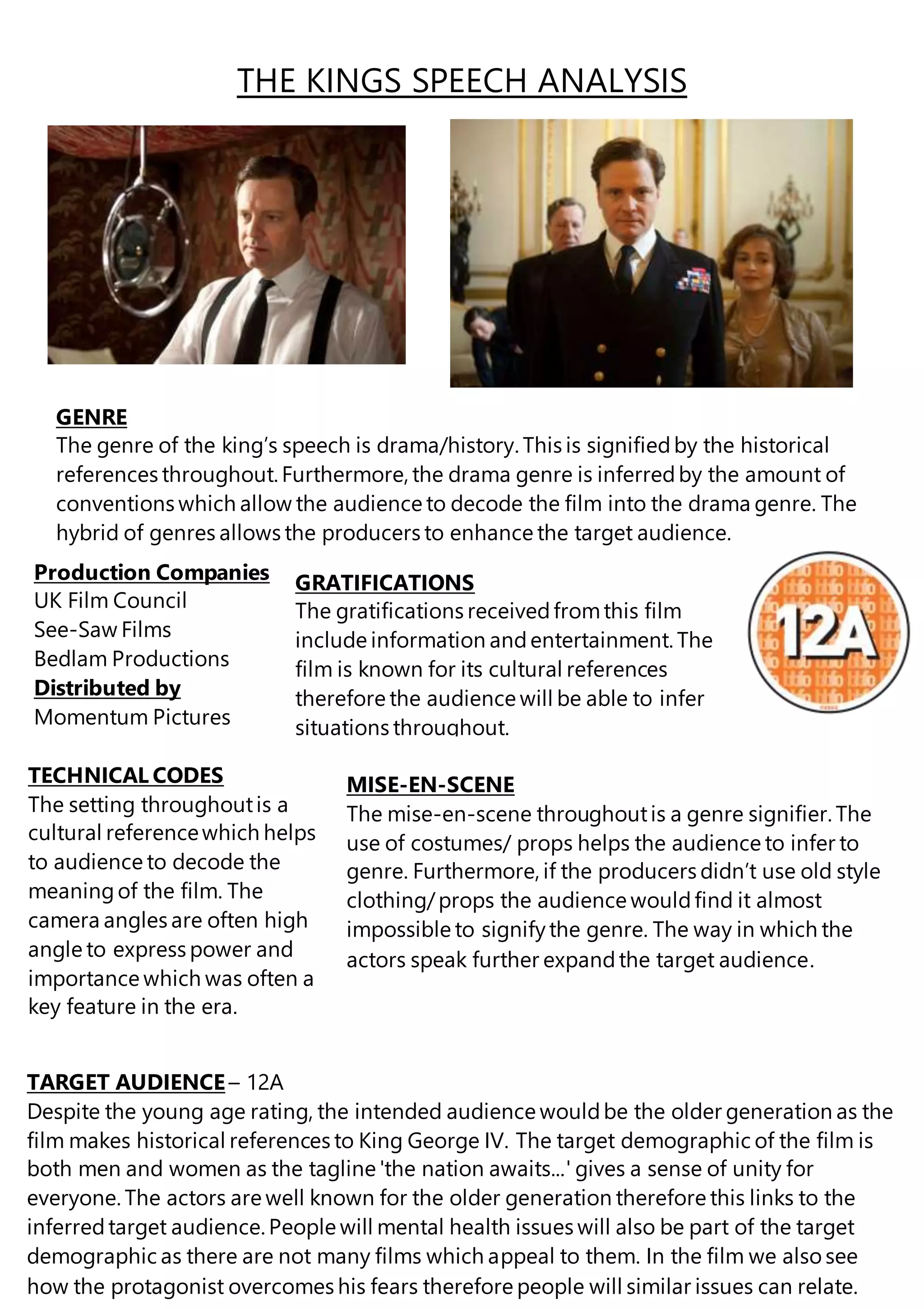 Kings speech analysis | DOCX