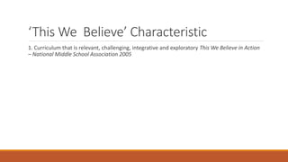 KingsWay Middle School Knowledge Building Curriculum | PPTX