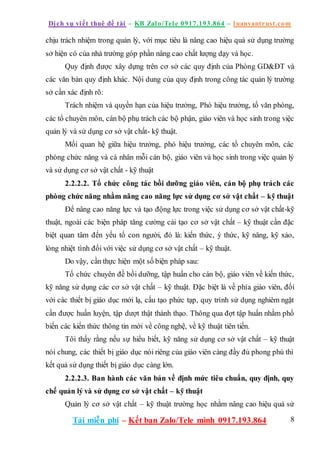 Kinh nghiệm trong việc nâng cao hiệu quả quản lý cơ sở vật chất tại ...