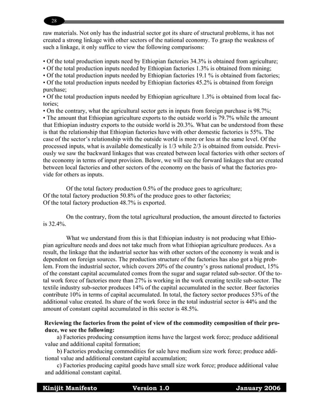 Ethiopian political party Kinijit manifesto-english | PDF | Civic ...