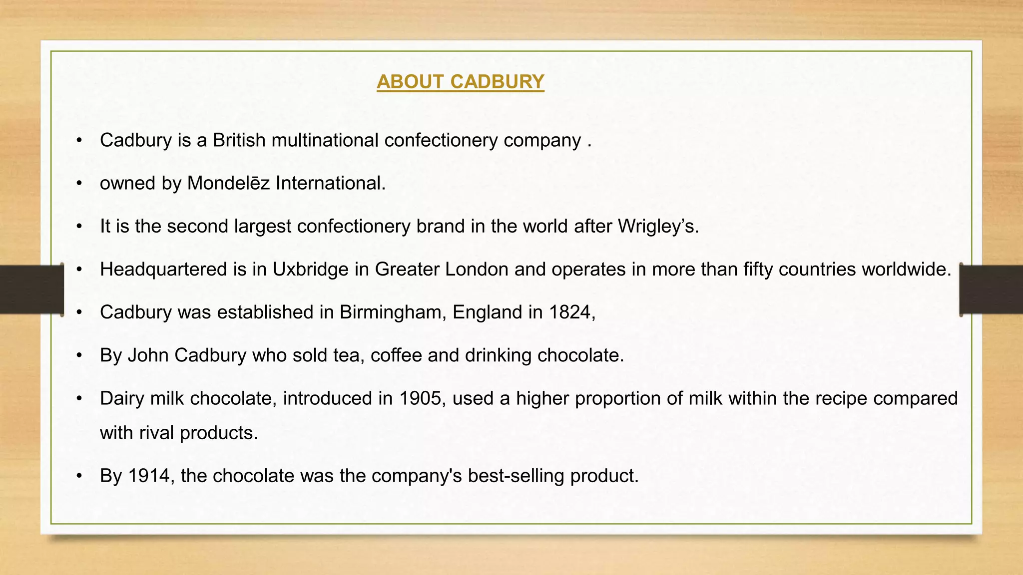 REVITALIZATION OF CADBURY 5 STAR | PPTX