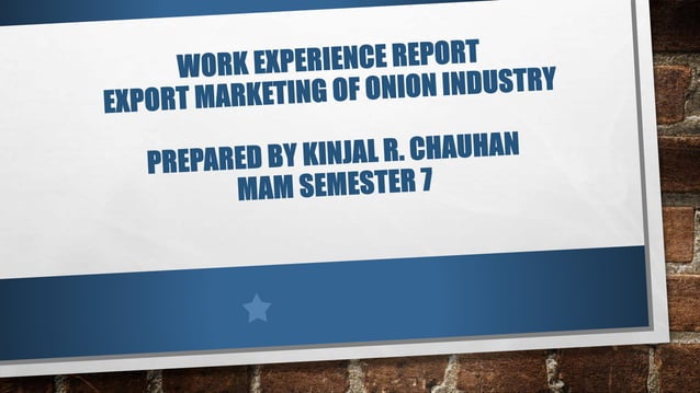 work experience report | PPT