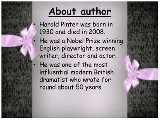 Verbal and non- verbal linguistic devices in Pinter’s ‘ The Birthday ...