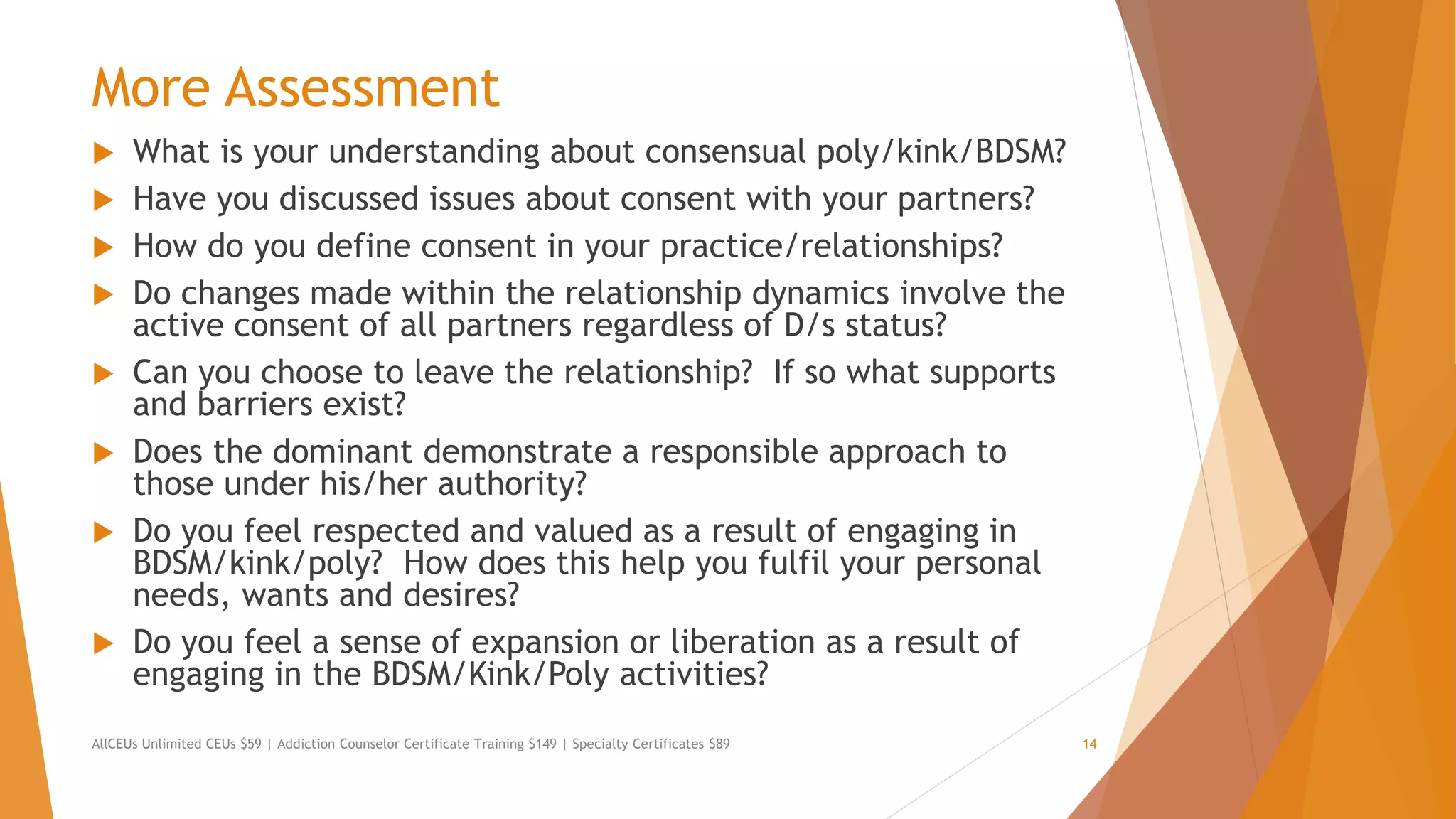 Kink Overview for Therapists and Social Workers | PPTX