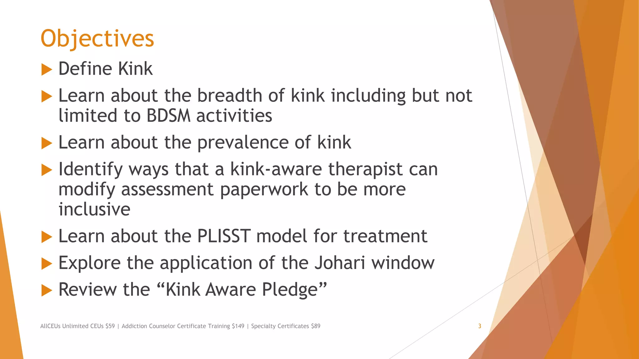 Kink Overview for Therapists and Social Workers | PPTX