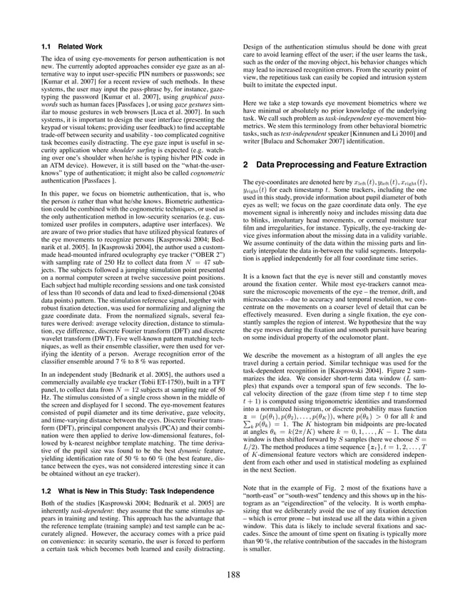 Kinnunen Towards Task Independent Person Authentication Using Eye Movement Signals | PDF ...