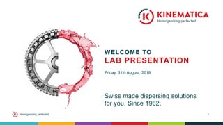 Kinematica - Laboratory presentation 2018 | PPTX