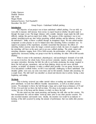 Motor Learning - Softball Pitching | PDF