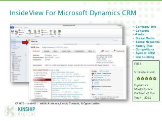 KINSHIP digital Social CRM ( InsideView for MS Dynamics ) | PPT