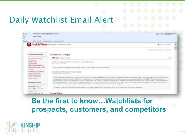 KINSHIP digital Social CRM ( InsideView for MS Dynamics ) | PPT