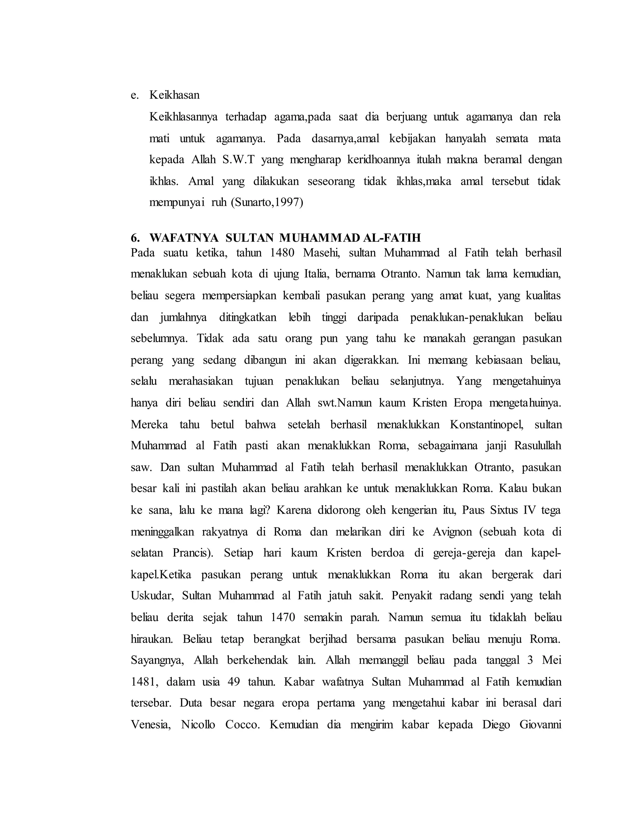 KEPEMIMPINAN MUHAMMAD AL-FATIH (LEADERSHIP OF MUHAMMAD AL-FATIH) | DOCX
