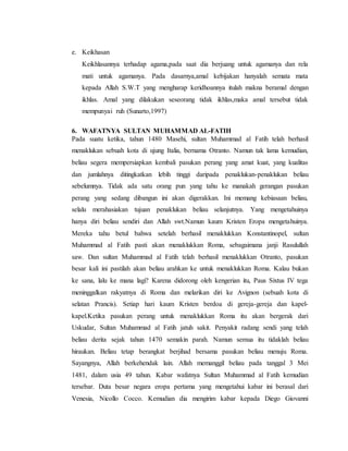 KEPEMIMPINAN MUHAMMAD AL-FATIH (LEADERSHIP OF MUHAMMAD AL-FATIH) | DOCX