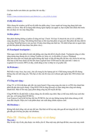 Kiến thức cần biết trước khi mua laptop | DOC