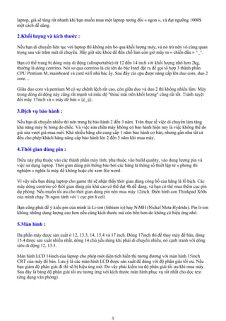 Kiến thức cần biết trước khi mua laptop | DOC