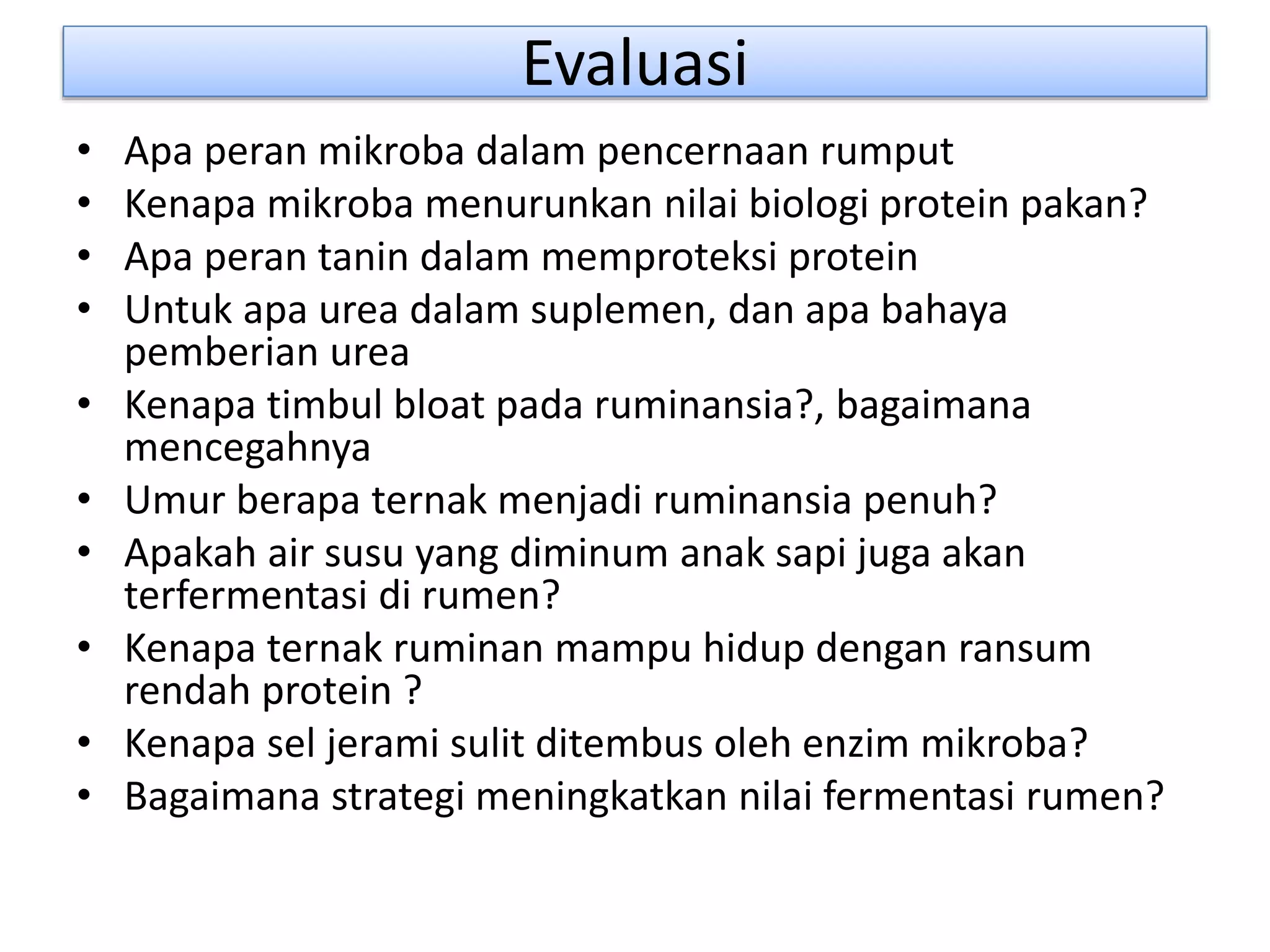Mikroba rumen ruminansia | PPSX
