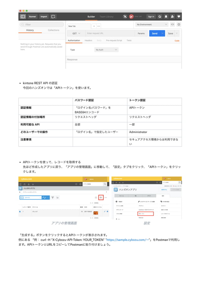 kintone REST API Handson 2017-1 | PDF