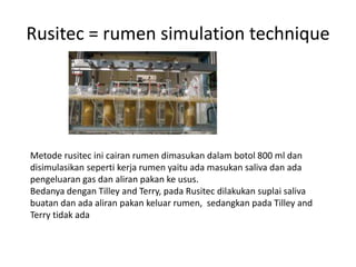 Teknik analisa daya cerna pada ruminansia | PPSX