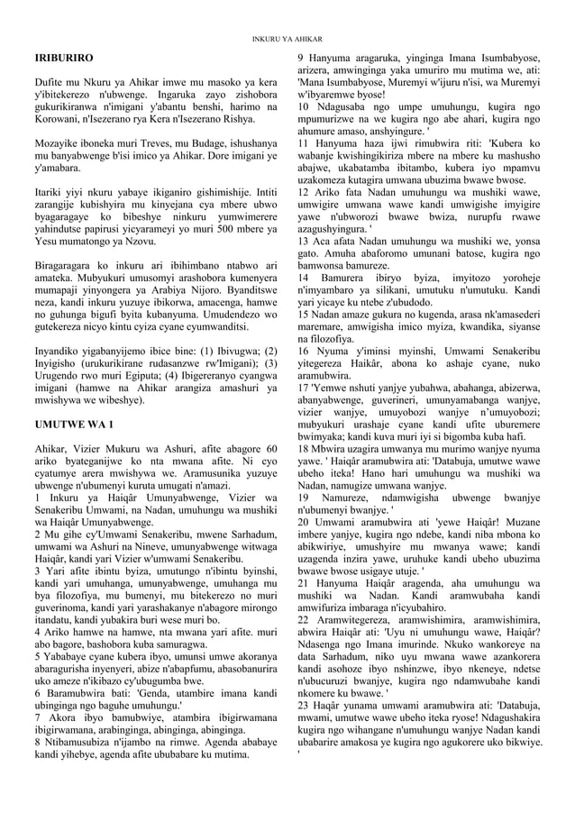 Kinyarwanda - The Story of Ahikar the Grand Vizier of Assyria.pdf