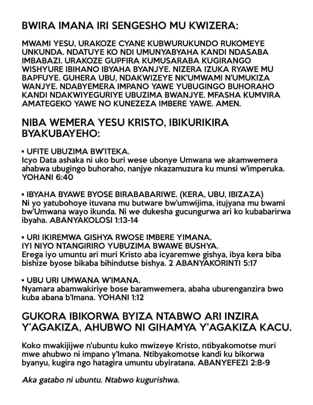 Kinyarwanda Gospel Tract | PDF