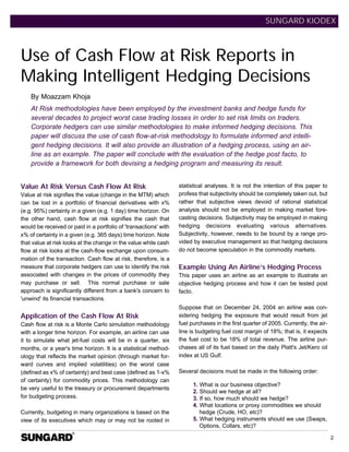 Kiodex whitepaper useof_cashflowatriskreports[1] | PDF