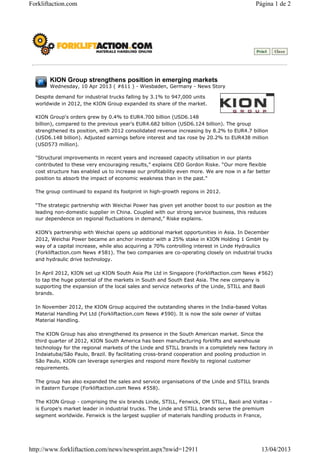 Kion group strengthens positions in emerging markets | PDF