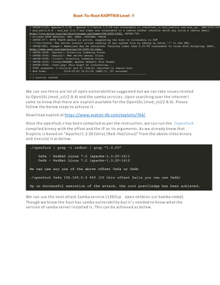 Boot-To-Root KIOPTRIX Level -1 | DOCX | Operating Systems | Computer Software and Applications
