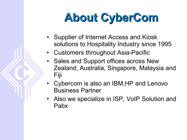 Cybercom Kiosk System | PPT