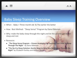 Kiosk project about baby sleep training introduction | PPT