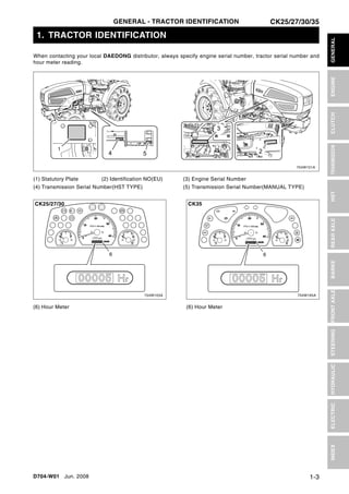 Kioti daedong ck30 tractor service repair manual | PDF