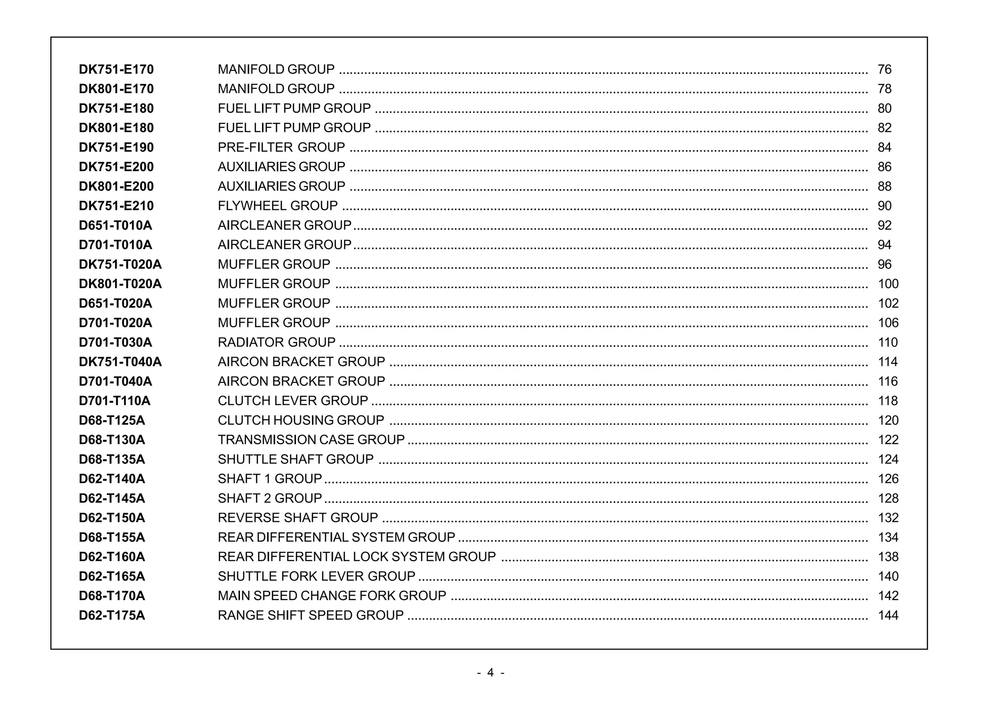 Kioti daedong dk751 tractor parts catalogue manual | PDF