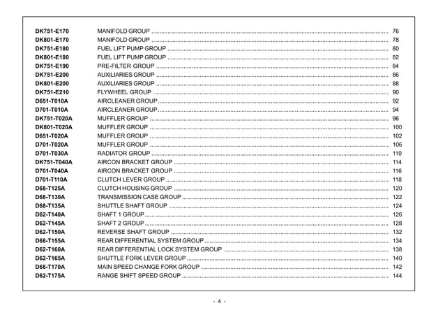 Kioti daedong dk751 tractor parts catalogue manual | PDF | Auto Type ...