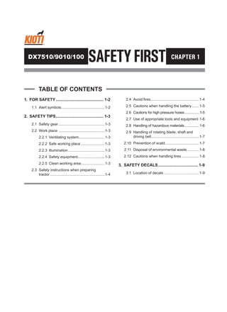 Kioti daedong dx100 tractor service repair manual | PDF