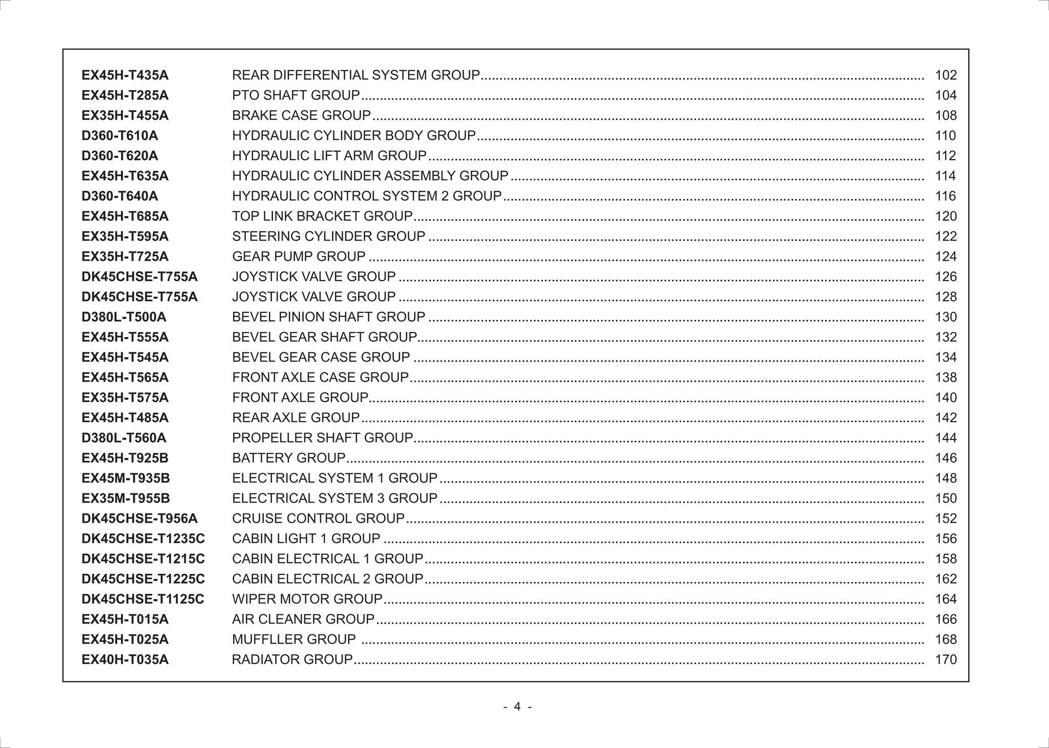 Kioti daedong ex50 ch tractor parts catalogue manual | PDF