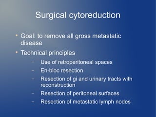The Role of Surgery in the Management of Ovarian Cancer | PPT