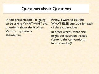 The Kipling-Zachman lens | PPT