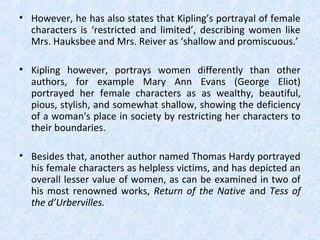 Rudyard Kipling's portrayal of women in his collection "Plain Tales ...