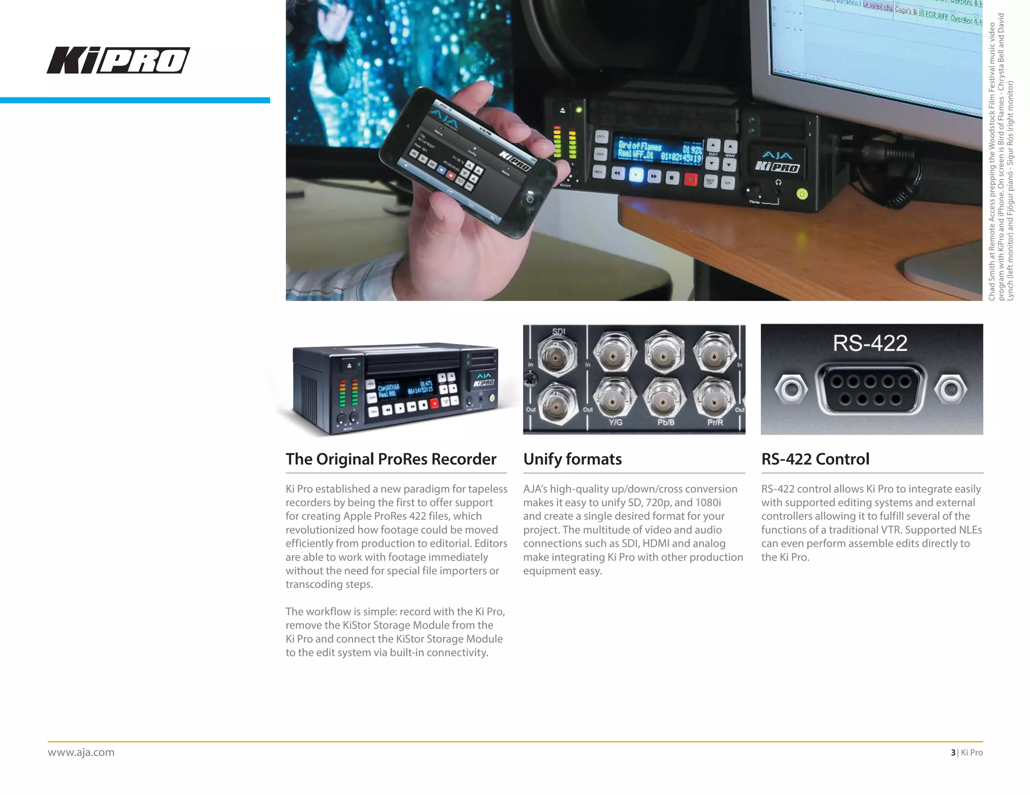 AJA KIPRO Portable Digital file recorder with Apple Process 422 | PDF