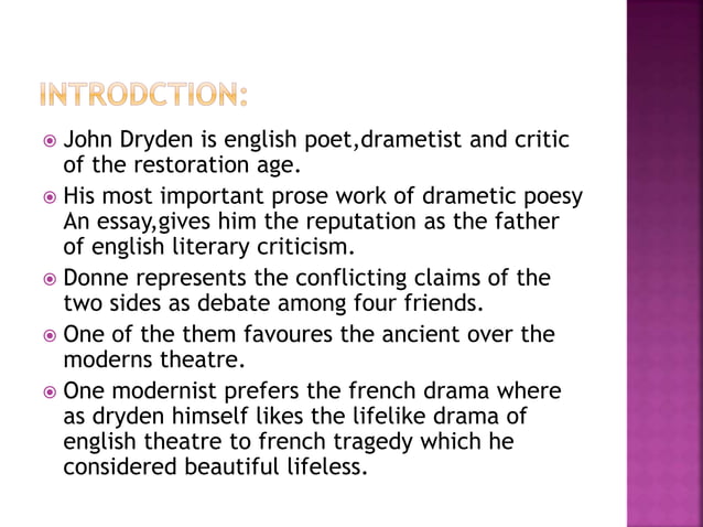 PAPER-3 DRYDEN'S CONCEPT OF ANCIENT VS MODERN | PPT PAPER-3 DRYDEN'S CONCEPT OF ANCIENT VS MODERN | PPT