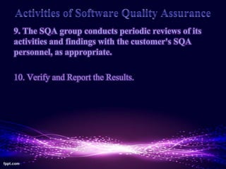 Software Quality Assurance(SQA) | PPTX