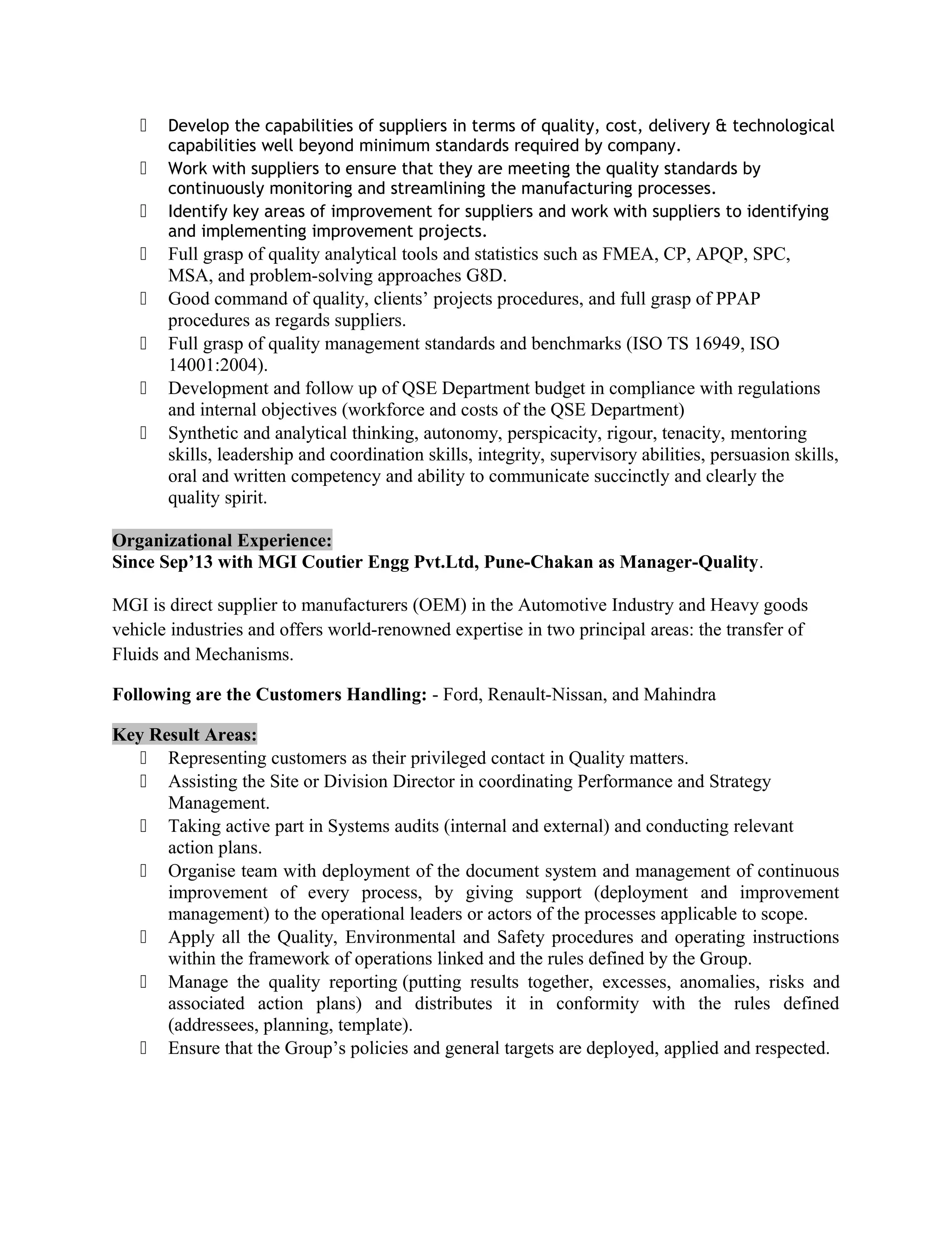 Kiran dinesh more resume 01022016 | DOC