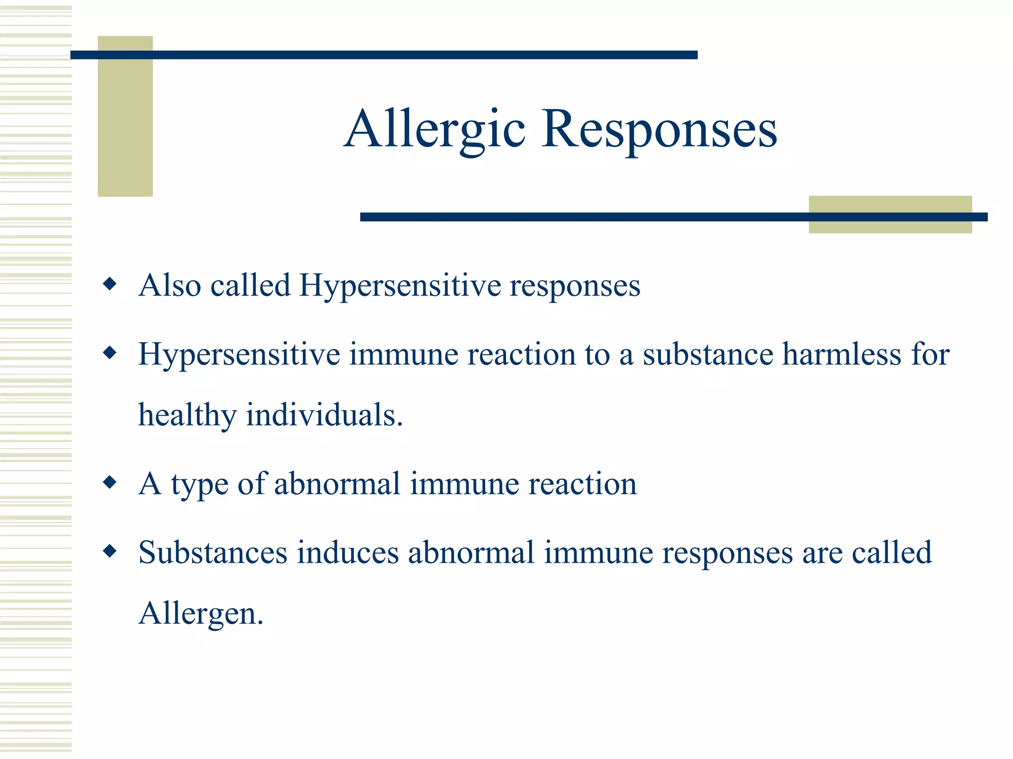 Allergic responses | PPTX