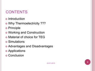 Thermoelectricity | PPTX
