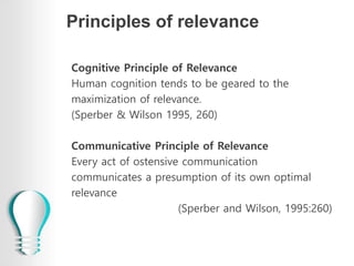 the relevance theory- pragmatics | PPTX