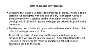 forensic analysis of serological evidences | PPT