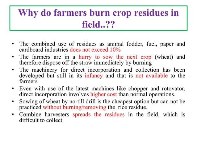Crop Residue Management, Smart Mechanization and Its Implications in ...