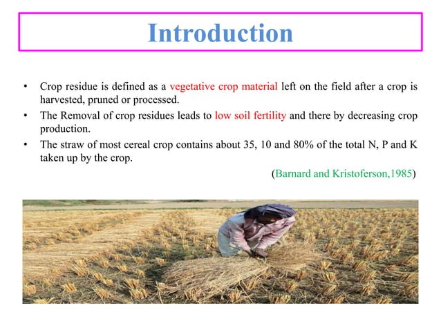 Crop Residue Management, Smart Mechanization and Its Implications in Tropical Countries | PPTX ...