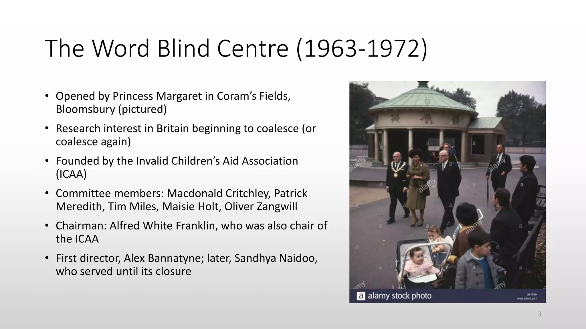 The Word Blind Centre and the campaign for recognition of dyslexia | PPTX