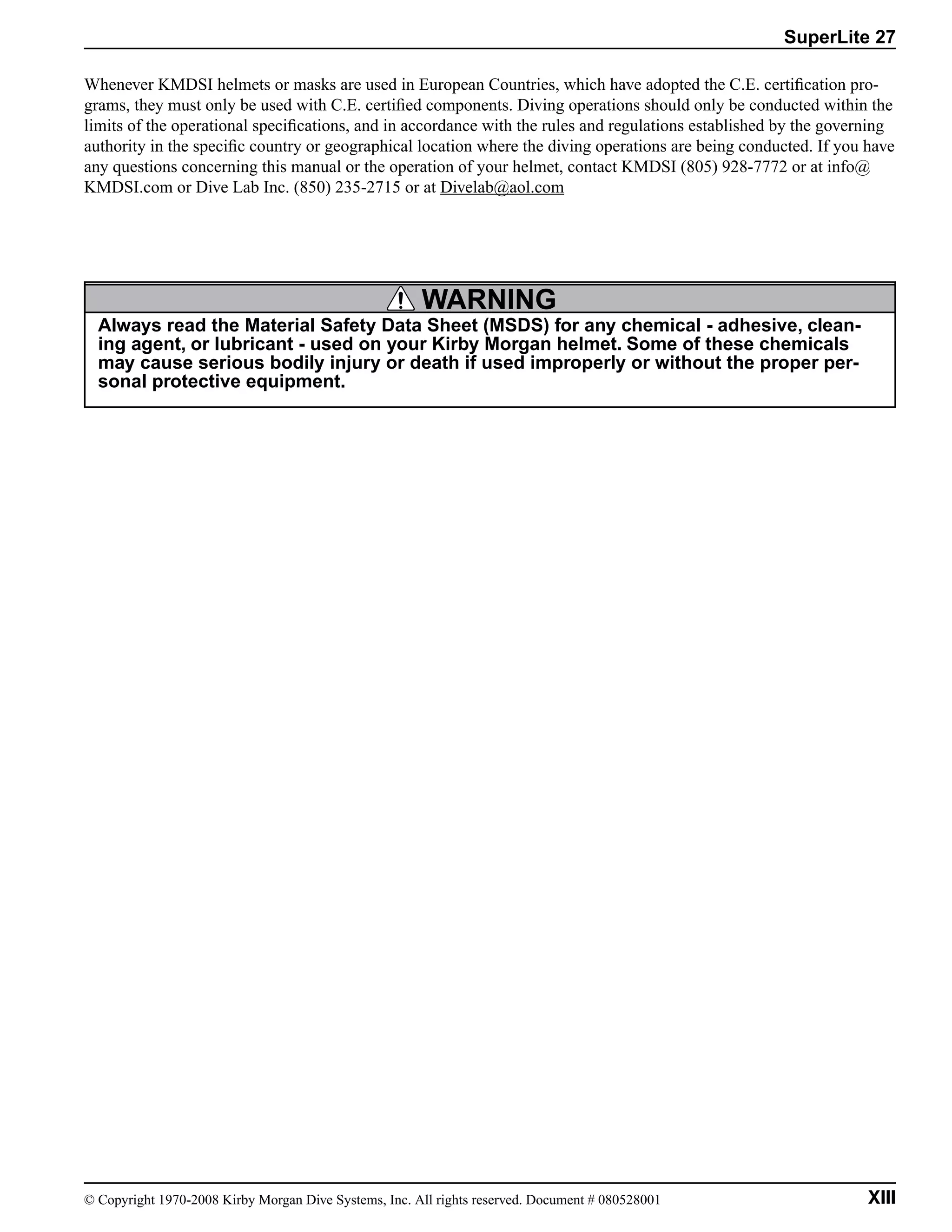 Kirby morgan superlite_27_dive_helmet_manual | PDF